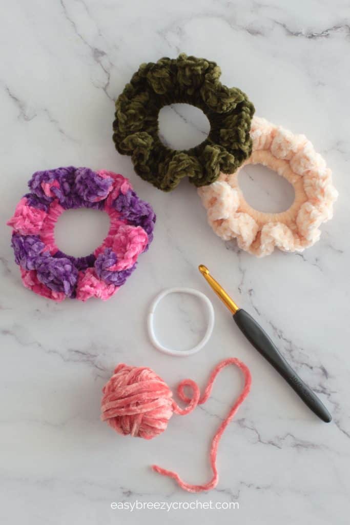 Ruffle Crochet Scrunchies | Easy Breezy Crochet