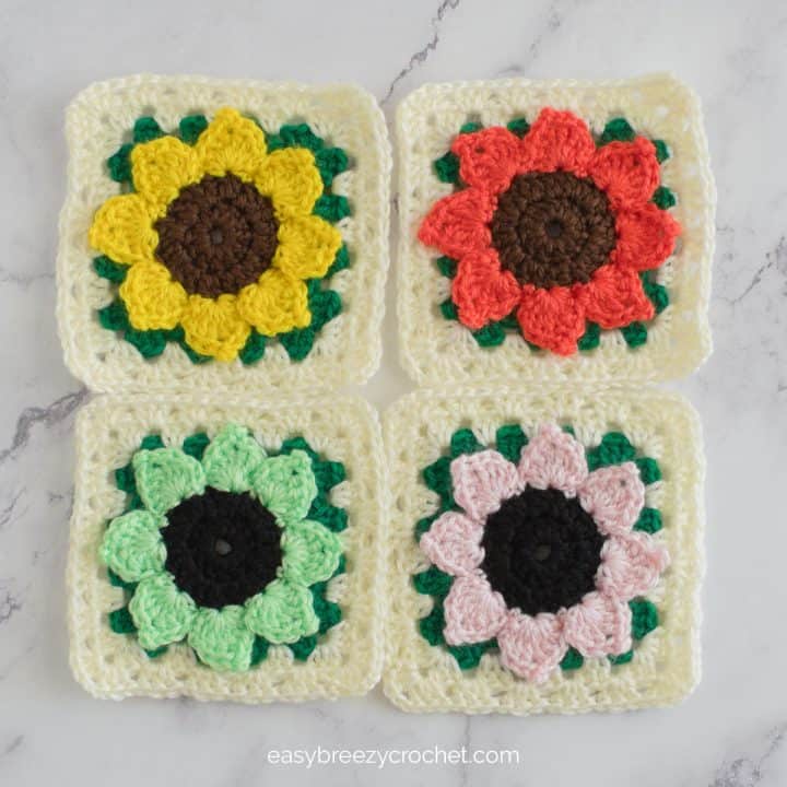 Crochet Flower Granny Square Patterns | Easy Breezy Crochet