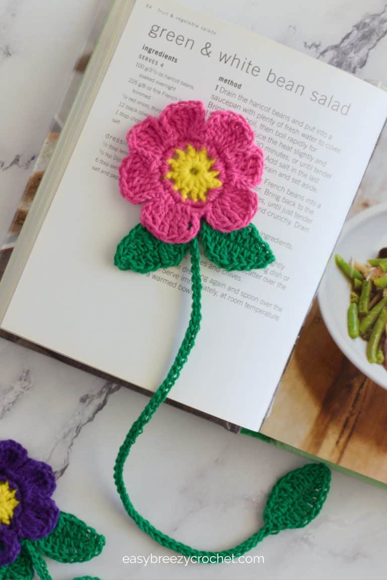 Crochet Flower Bookmark | Easy Breezy Crochet