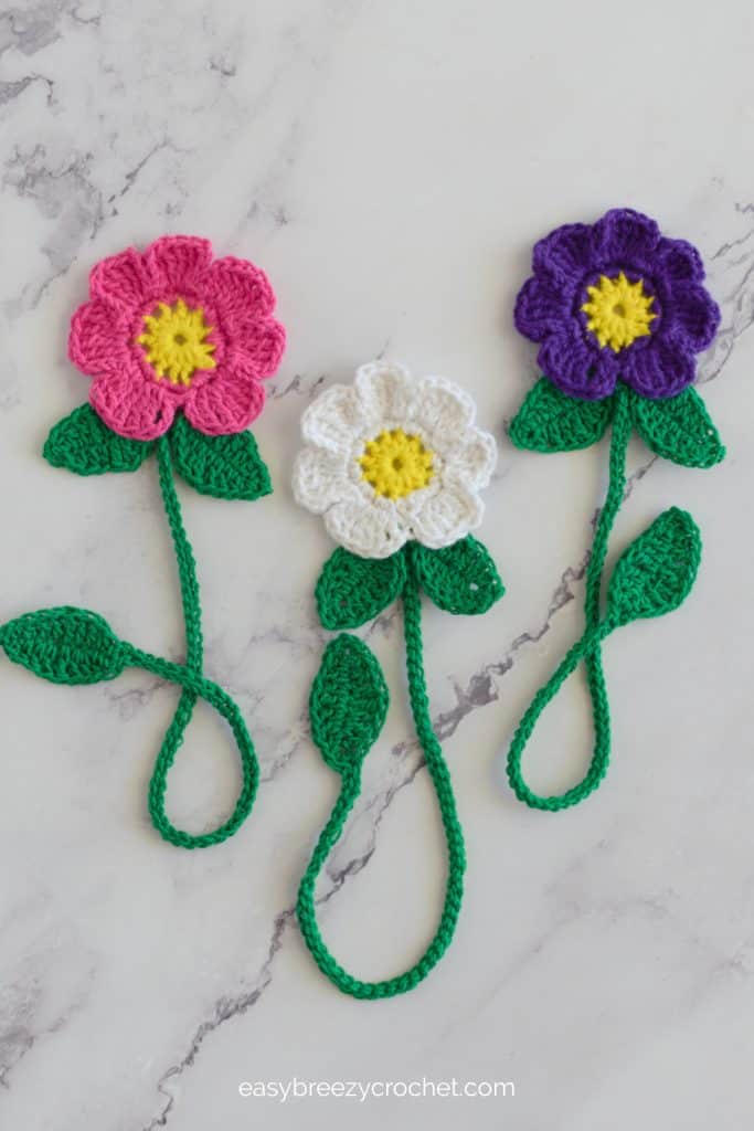Crochet Flower Bookmark | Easy Breezy Crochet