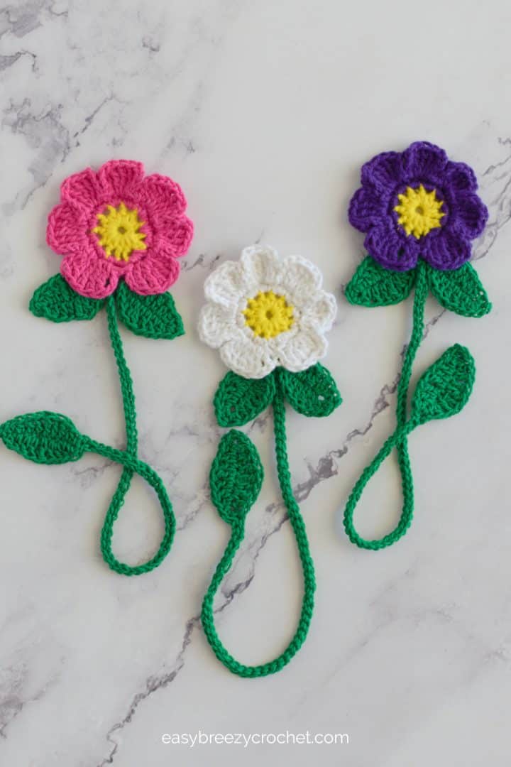 Crochet Flower Bookmark | Easy Breezy Crochet