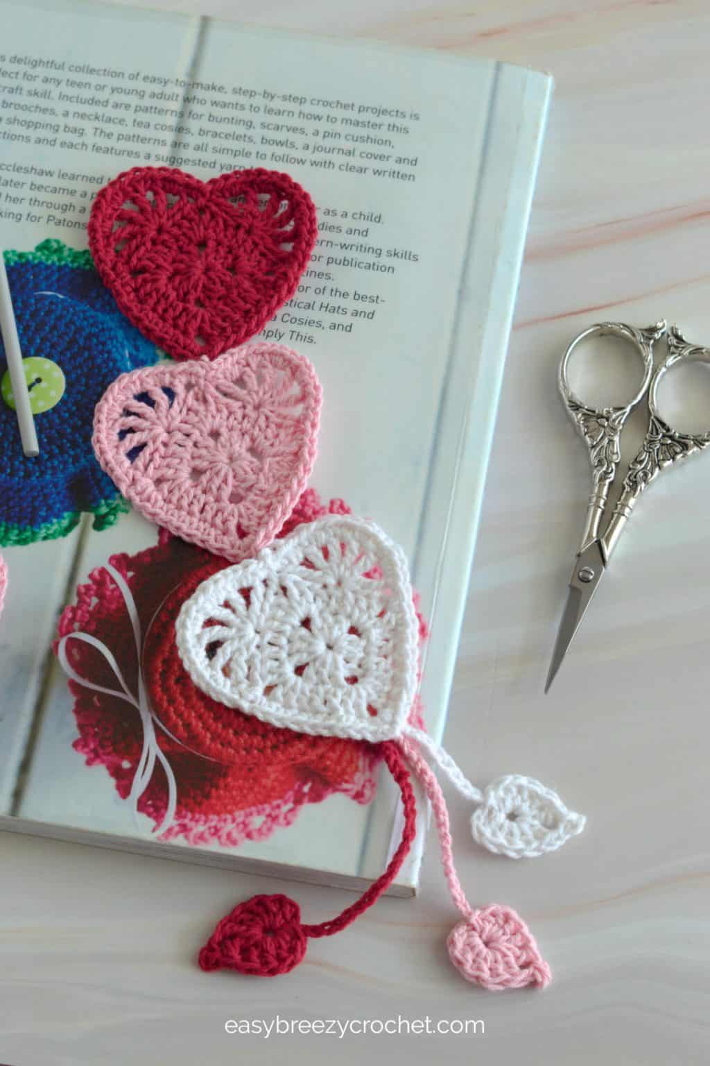 Triple Crochet Heart Bookmark | Easy Breezy Crochet