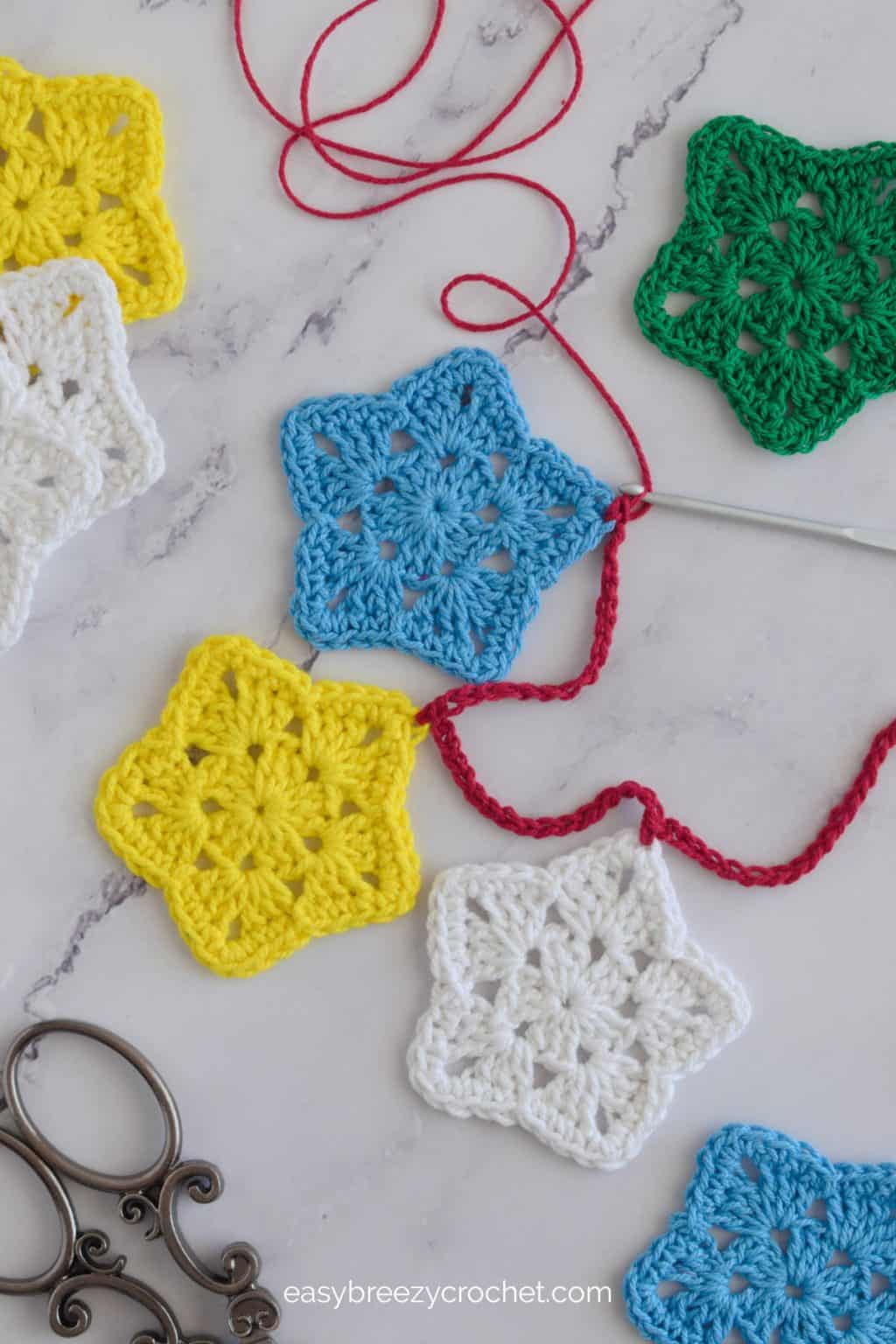 Simple Star Garland Crochet Pattern | Easy Breezy Crochet
