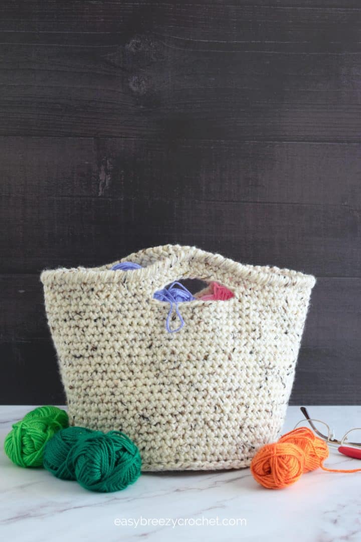Crochet Basket With Handles | Easy Breezy Crochet