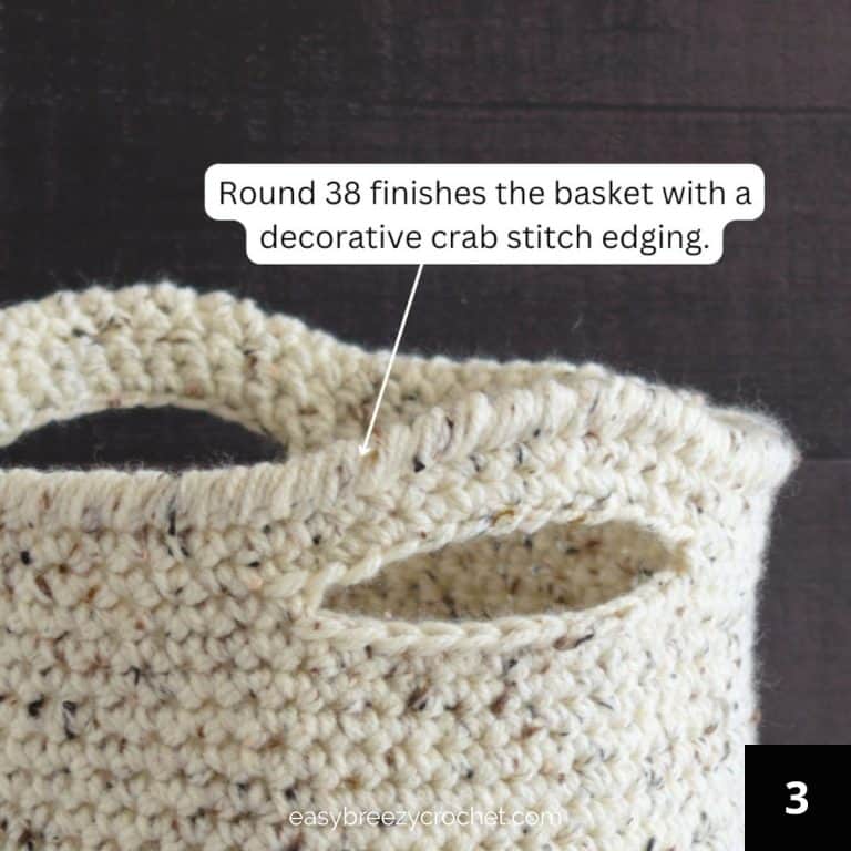Crochet Basket With Handles | Easy Breezy Crochet