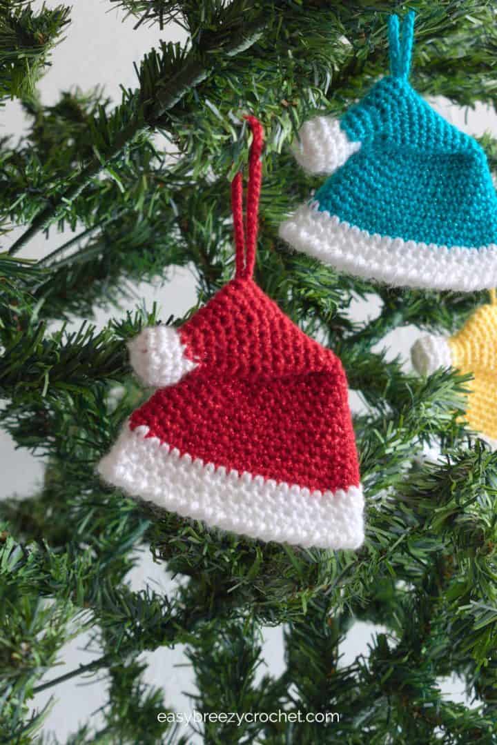 Crochet Santa Hat Ornament | Easy Breezy Crochet