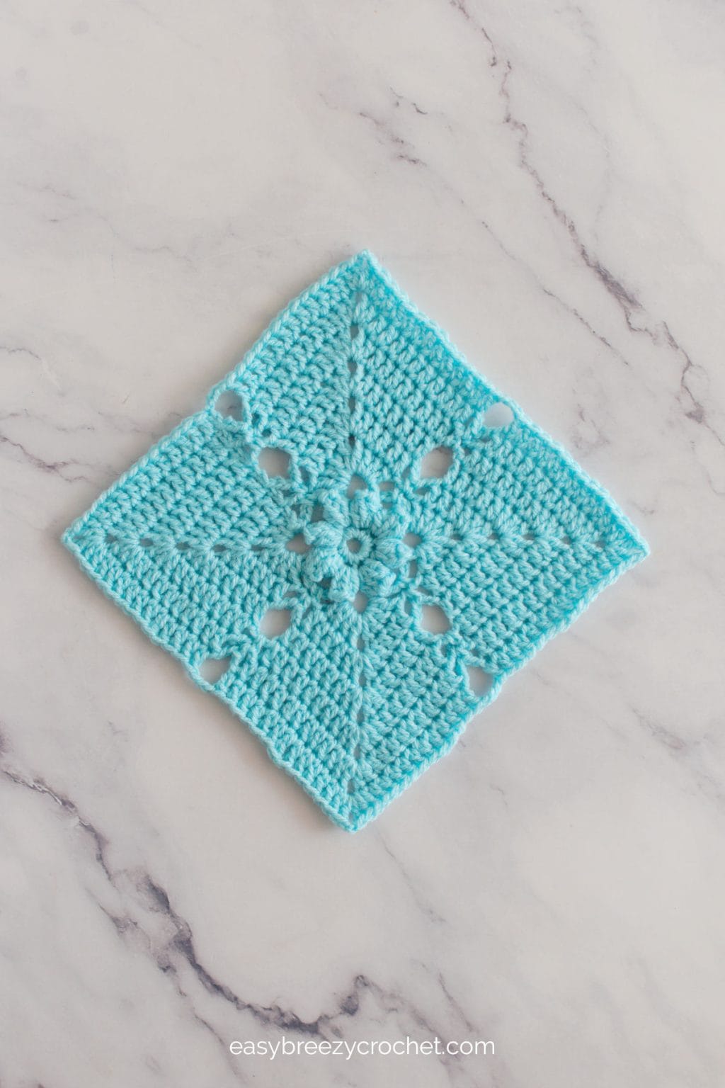 Large Crochet Granny Square With Flower Center | Easy Breezy Crochet