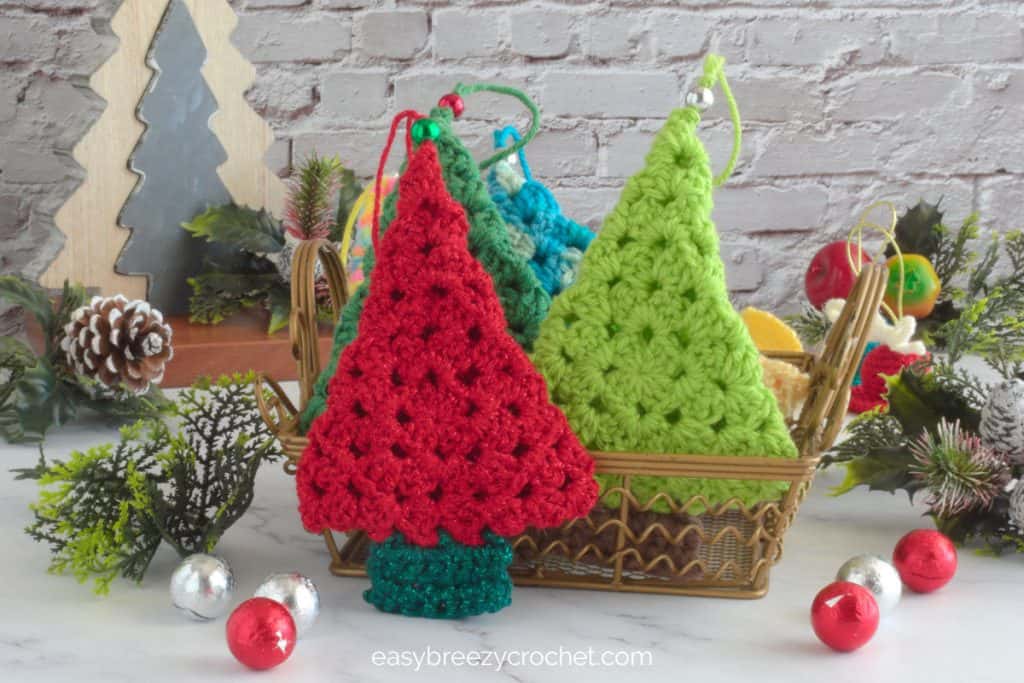 Granny Square Christmas Tree Ornament | Easy Breezy Crochet