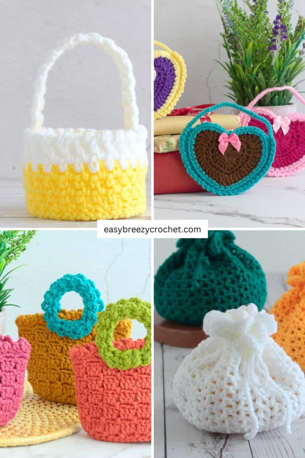 Crochet Storage Ideas - Small Baskets, Gift Bags & Cute Organizers ...