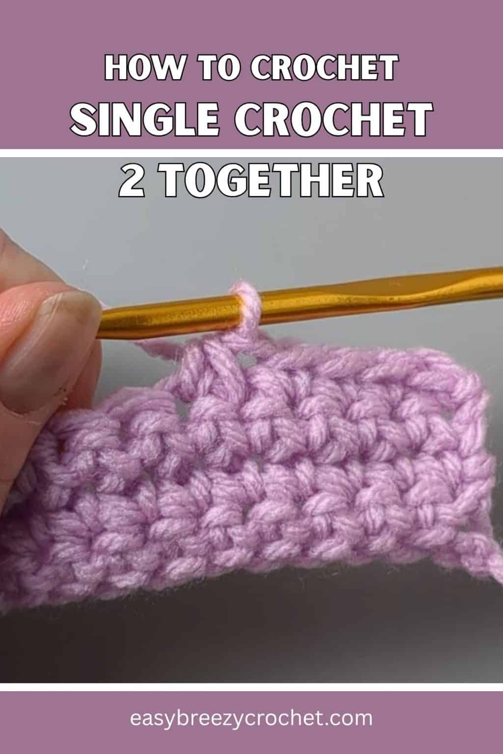 How To Crochet sc2tog (Single Crochet 2 Together) - Beginner Decrease ...